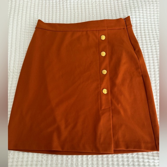 Michael Kors | Skirts | New Michael Kors Elegant Rust Buttonaccent Mini ...